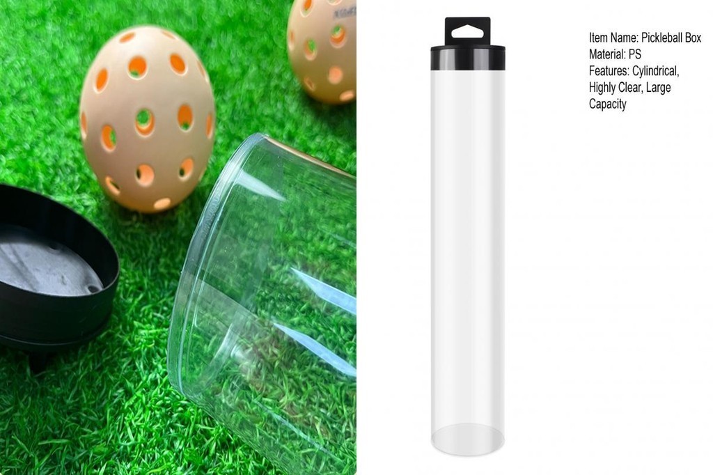 Pickleball Container Cylindrical Transparent Tube Transparent ...