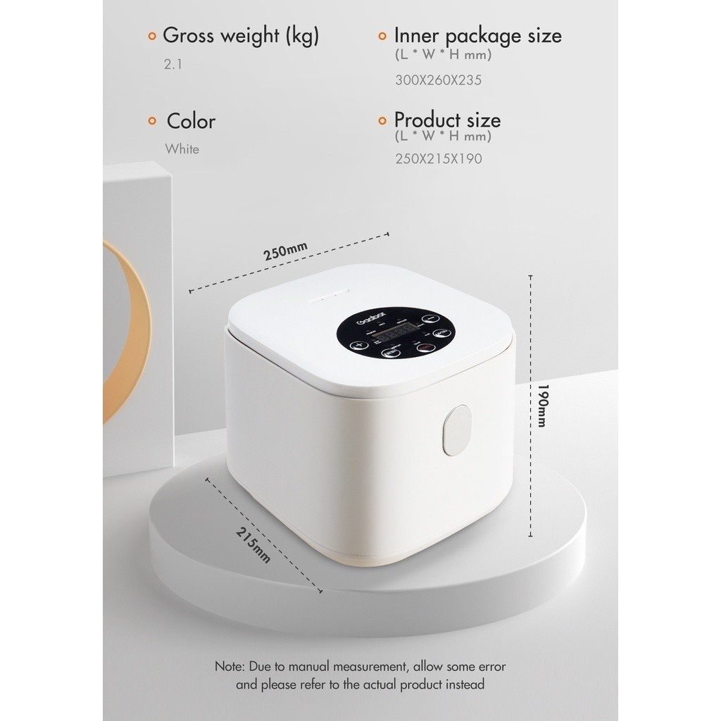 Gaabor Mini Rice Cooker (2.5L) Smart Micro Processor Rice Cooker Non ...