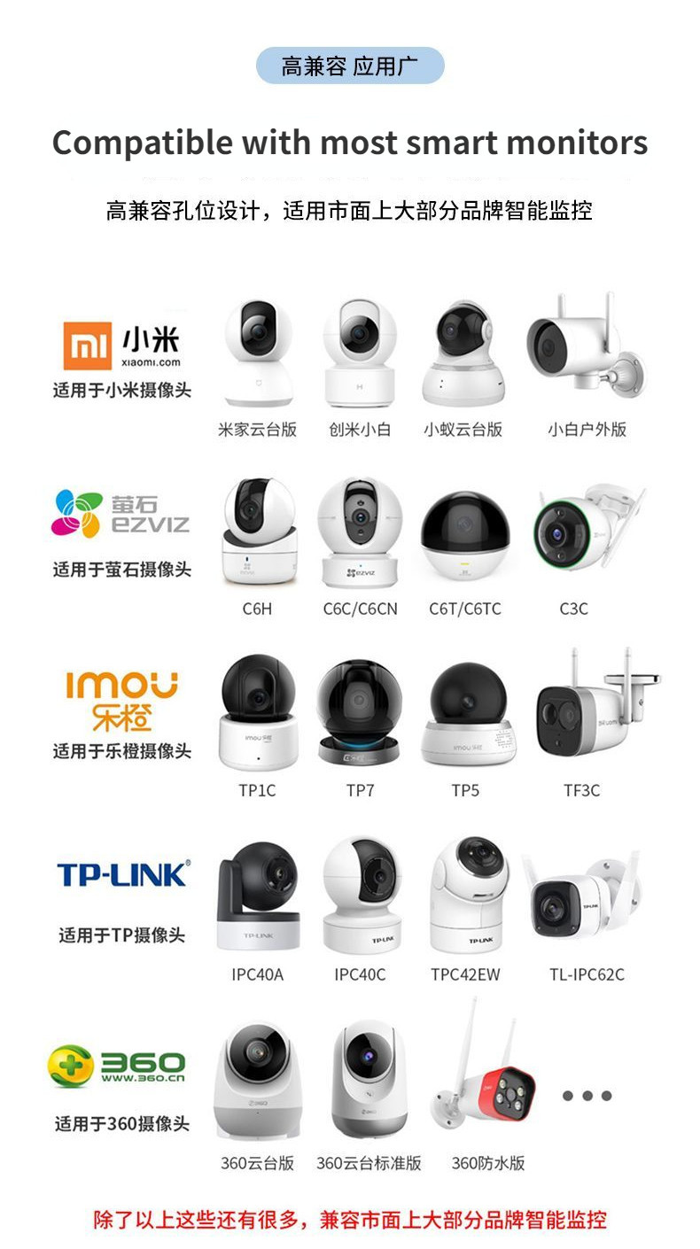 Punch-Free Wrap-Around Camera Stand CCTV Holder Security Camera Mount ...