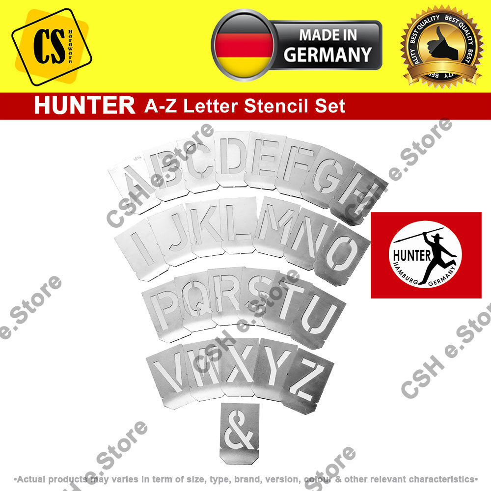 HUNTER alphabet letters stencil A-Z made in GERMANY sturdy long lasting ...