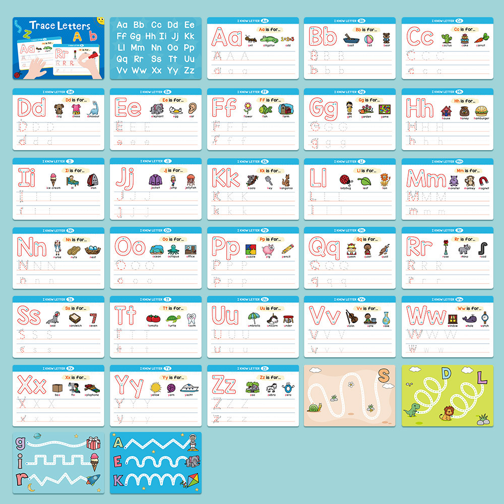 Dry Erase ABC Alphabet and Number Flash Cards Write & Wipe Tracing ...