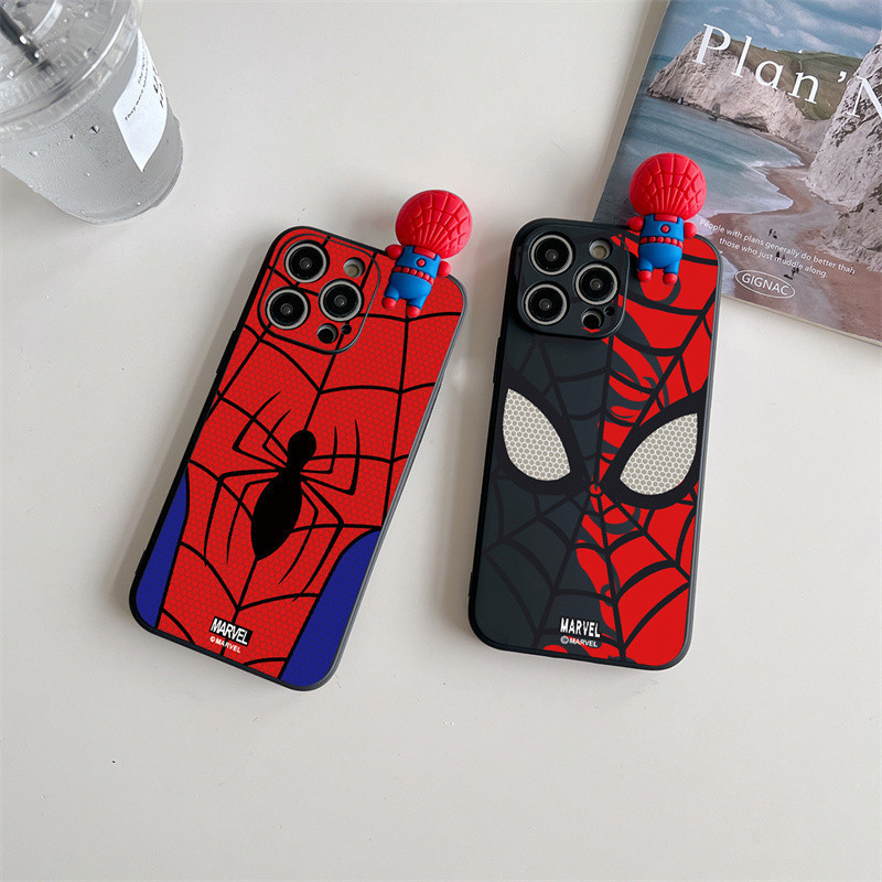 ⭐Really Stock⭐Cartoon Spider Man Phone Holder Casing For Xiaomi Redmi ...