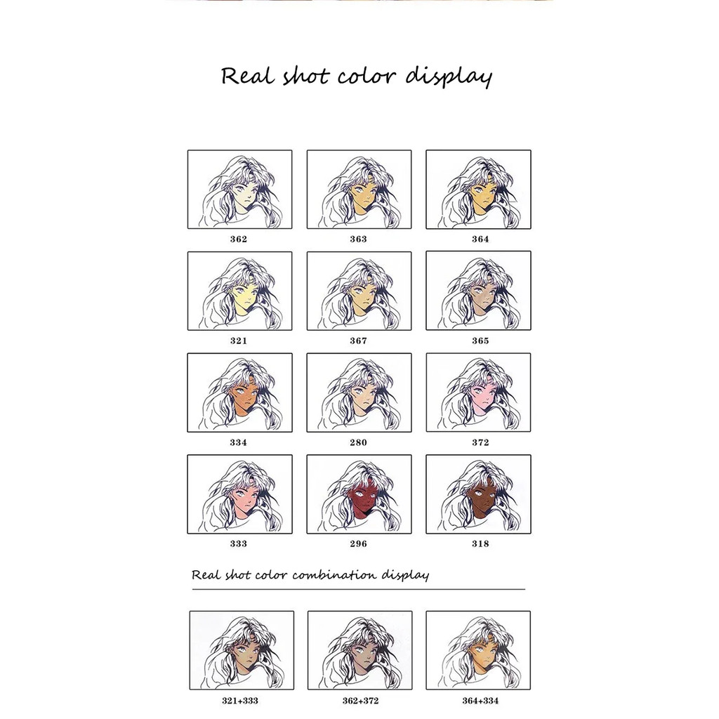 GuangNa 12/24 Colors Acrylic Marker Skin Color Set Water-Based Nylon ...