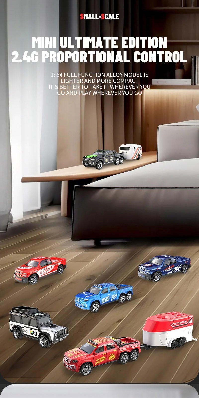 RC Cars 2.4G 5-Channel 1/64 Alloy Mini Remote Control SUV Drifts One ...