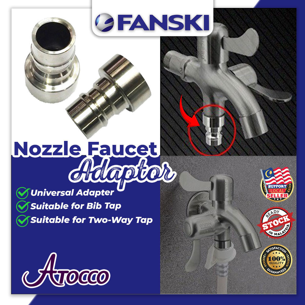 FK-12A 1/2” Bib Tap Two-Way Tap Adaptor Nozzle Faucet Adaptor | Shopee ...