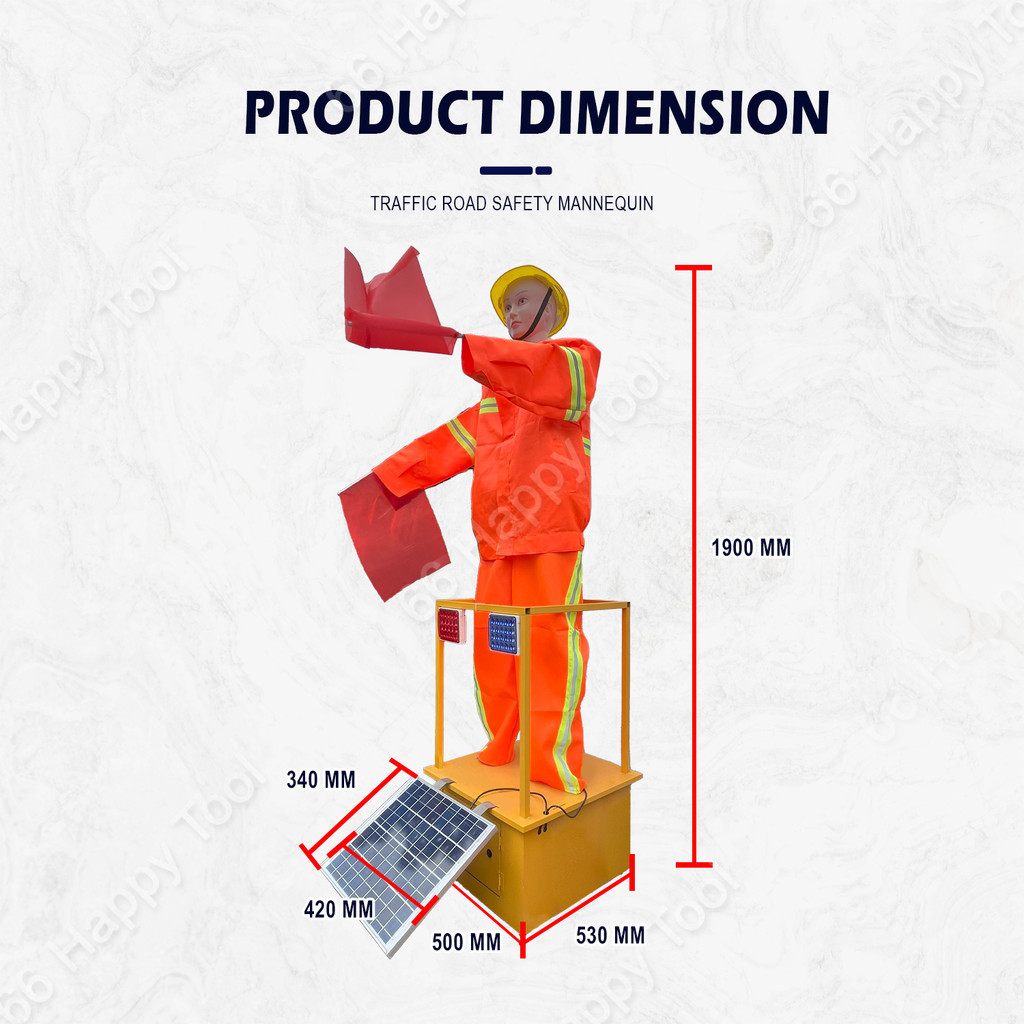 Solar Power Safety Road Mannequin Robot Traffic Dummy Electric Robotic Flagman Patung Jaga Jalan ...