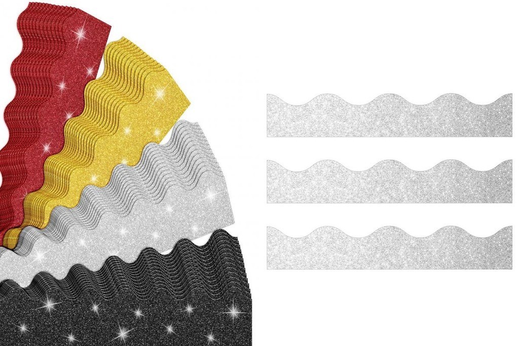 Classroom Border Decorations Wavy Bulletin Board Borders 30pcs Glitter ...