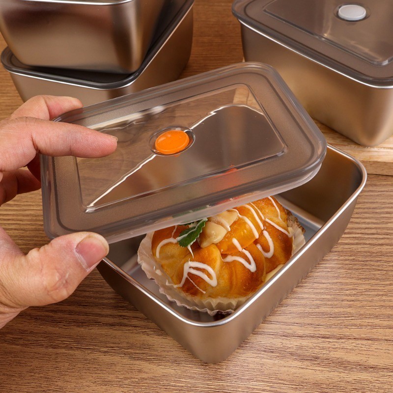 Stainless Steel Preservation Box with Lid - Refrigerator Meat/Dessert ...