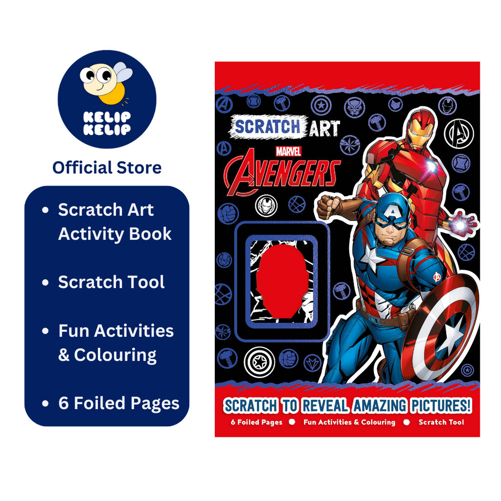 Marvel Avengers Scratch Art Giant Activity Book For Kids With Scratch ...
