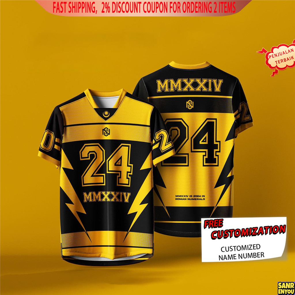 【free DIY Custom & Namenumber】2024 MMXXIV Baju Full sublimation T-shirt ...