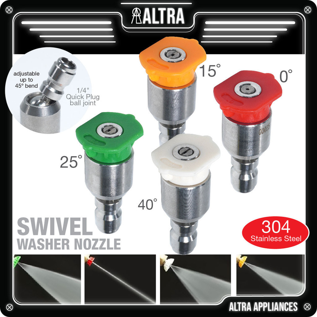 Swivel Washer Nozzle / High Pressure Washer Nozzle Quick Connect / 1/4 ...