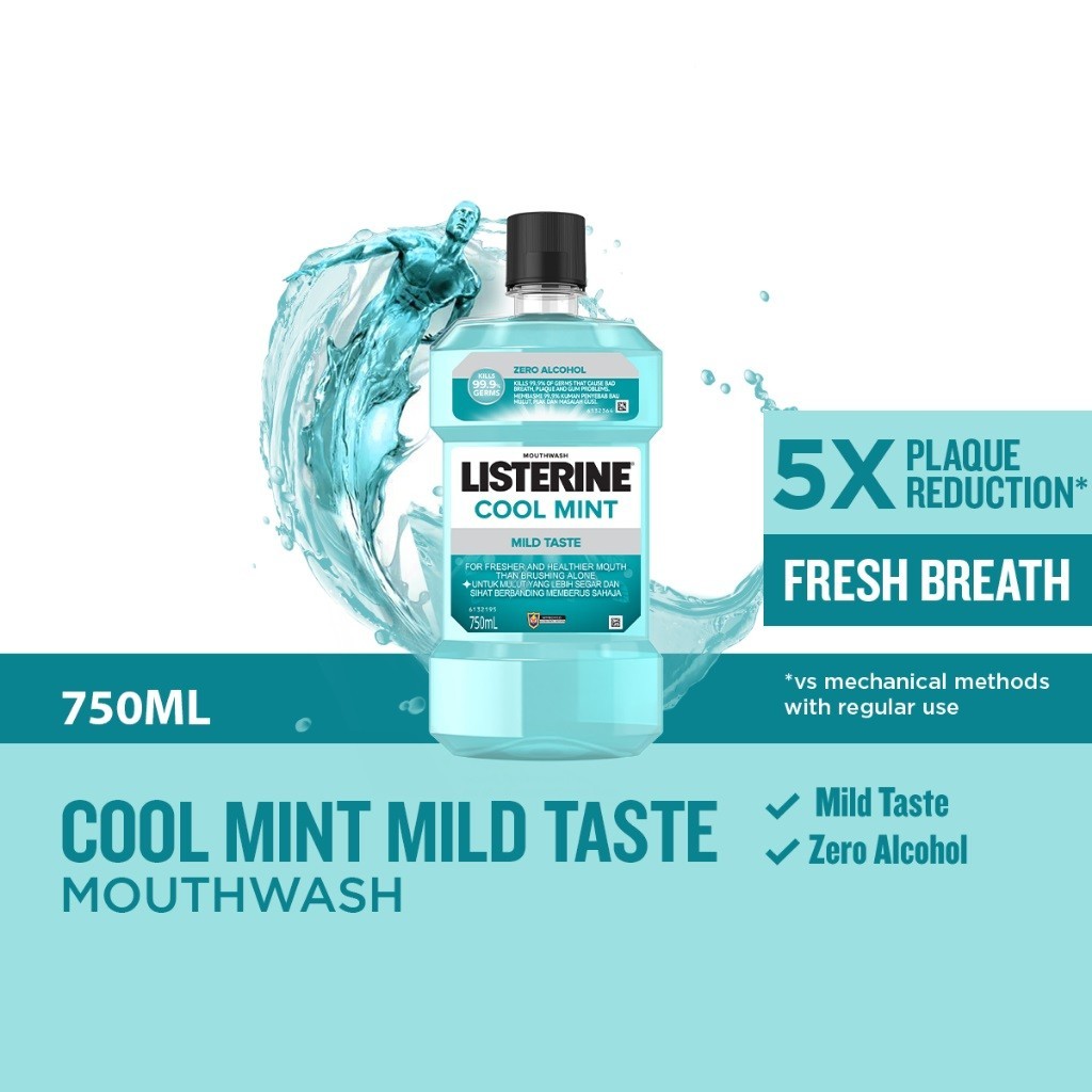 Listerine Cool Mint Mild Taste Mouthwash 750ml | Shopee Malaysia