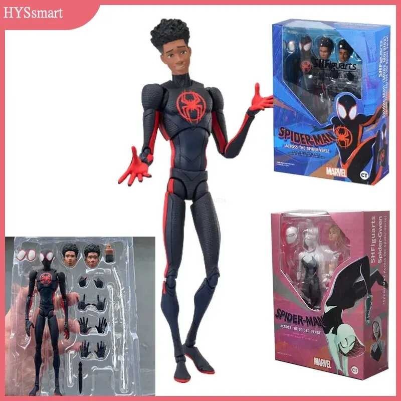 Legends Shf Spider Man Miles Morales Gwen Action Figures Spider-Man Sa ...