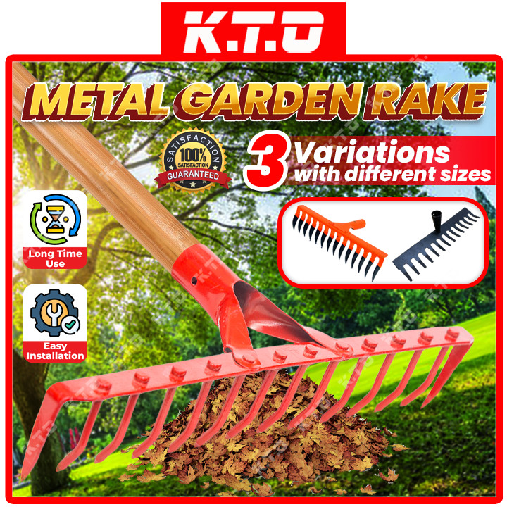 6T 8T 10T 12T 14T Metal Grass Rake Crawler Garden Rake Head / Penyakar ...