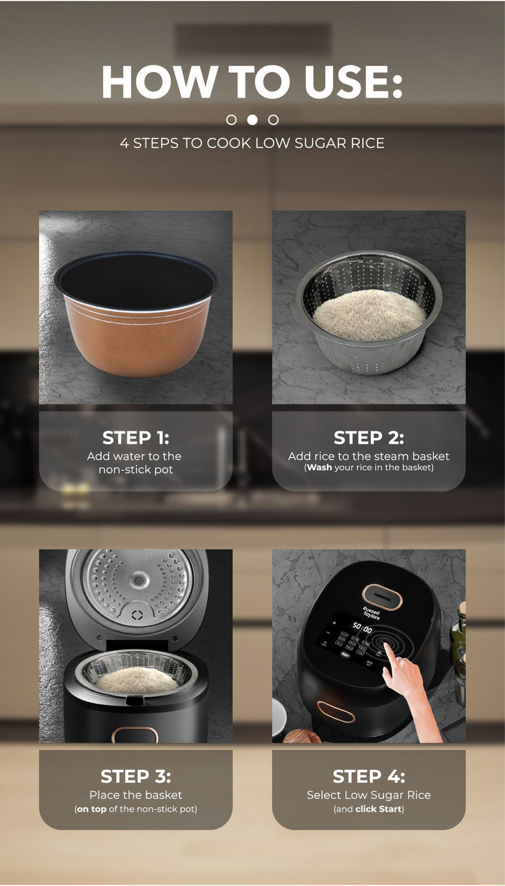 Russell Taylors Digital Low Sugar Rice Cooker 1.8 Liter RC10 | Shopee ...