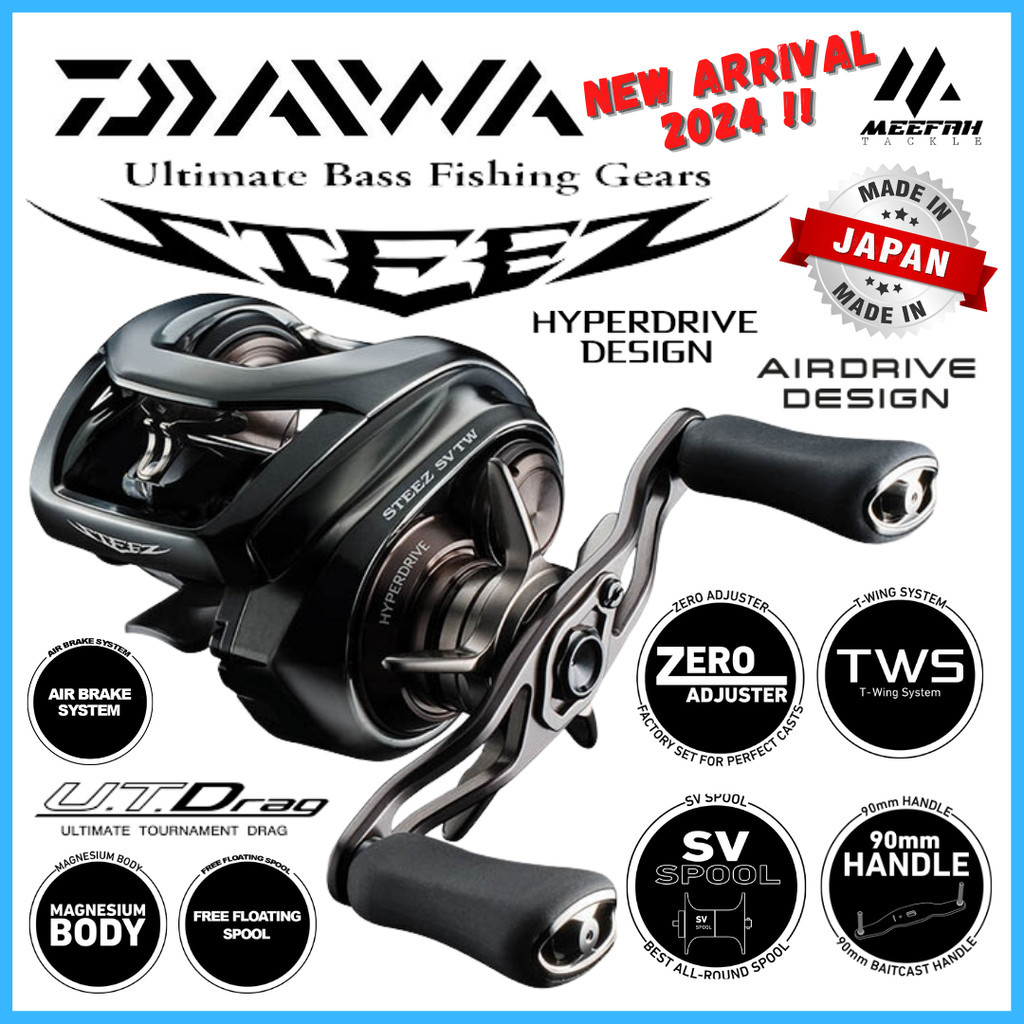 NEW ARRIVAL DAIWA 2024 STEEZ SV TW 100XHL & 2021 Steez A TW HLC 1 YEAR WARRANTY + FREE GIFT ...