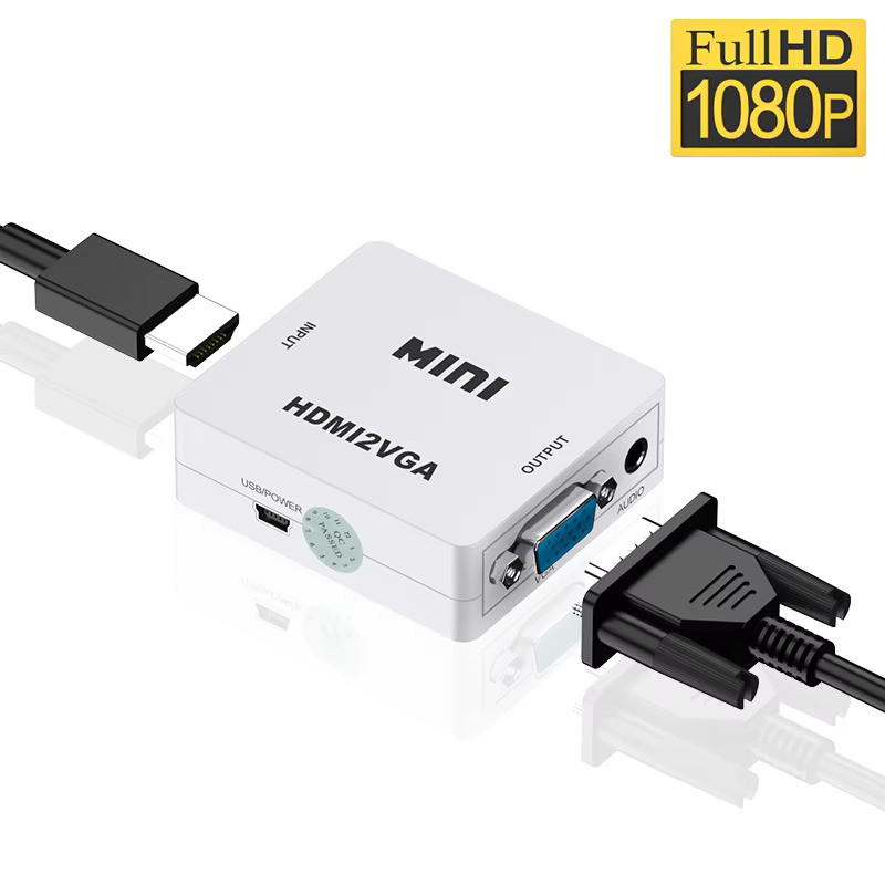 HDMI to VGA Adapter 1080P HDMI Male to VGA Female Box Converter with 3 ...