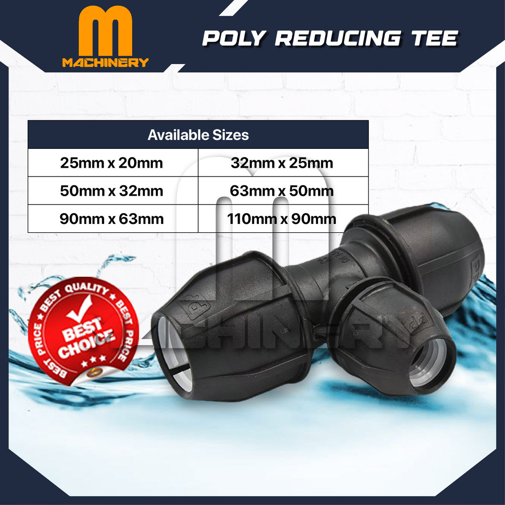 M.Machinery Poly Reducing Tee HDPE Fittings Irrigation Connector ...