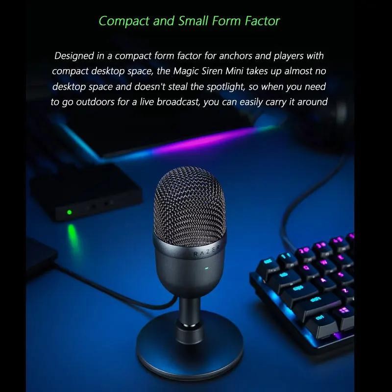 Razer Mic Seiren Mini Ultra-compact Portable Mini Streaming Microphone ...