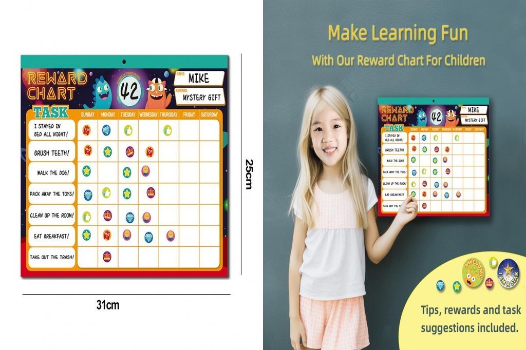 smiles| Good Habits Reward Chart Motivational Kids Behavior Reward ...