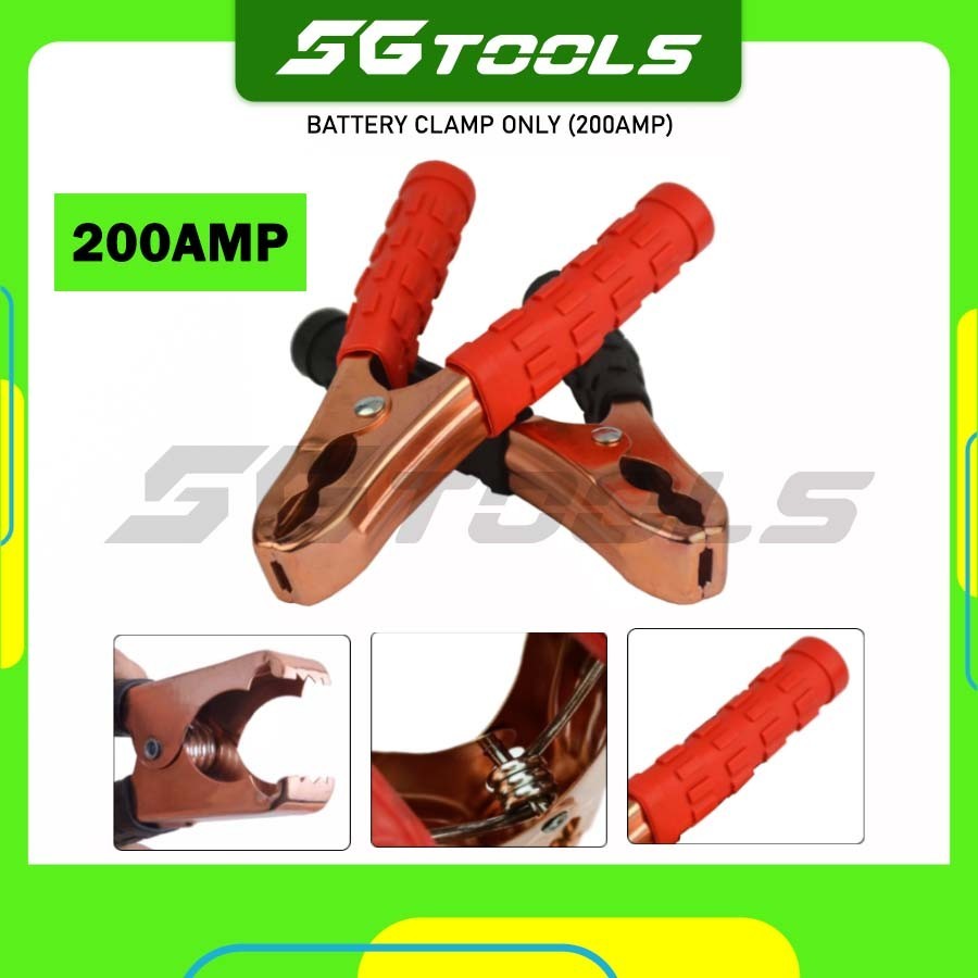 BATTERY CLAMP- RED & BLACK 200AMP (2PCS/PACK)/RED BLACK INSULATED CAR ...