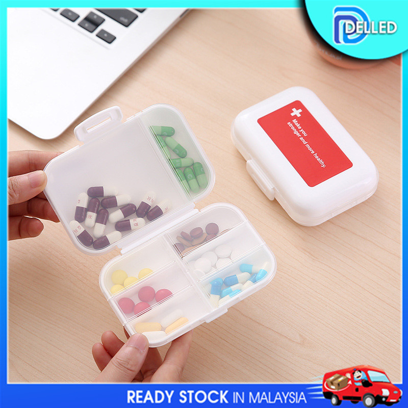 🇲🇾Delled🇲🇾 Pill Medicine Storage Box 8 Slot Kotak Ubat Travel Storage ...