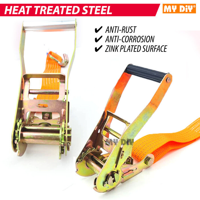 MYDIYHOMEDEPOT - HEAVY DUTY RATCHET TIE DOWN STRAP CARGO RATCHET LASHING BELT TALI IKAT BARANG ...