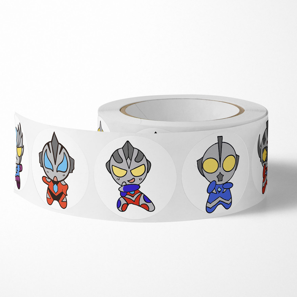 500 Sheets/roll Cartoon Kawaii Ultraman Series Roll Stickers Decorative ...