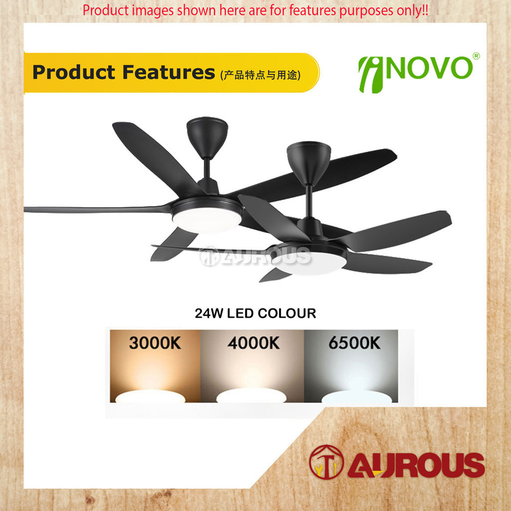 REGAIR INOVO A1 LED/A1 LED BABY 40''/56'' CEILING FAN 5 BLADES WITH DC ...