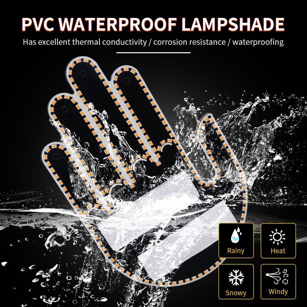 (Local Seller) Kebidumei Universal Fun Car Middle Finger LED Light For ...