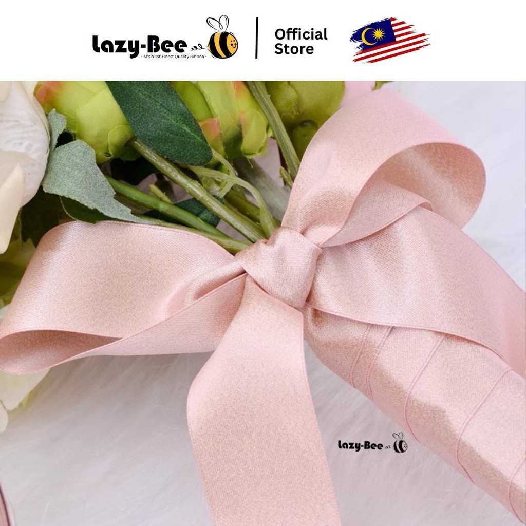 LAZY BEE 5 meter Luxury Gold Purl Satin Ribbon DIY Hair Bow Knot Craft ...