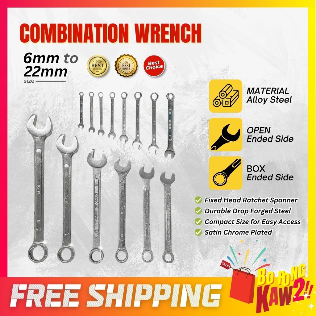 Combination Wrench Spanner Common Ring Alloy Steel Tool Double End Size ...