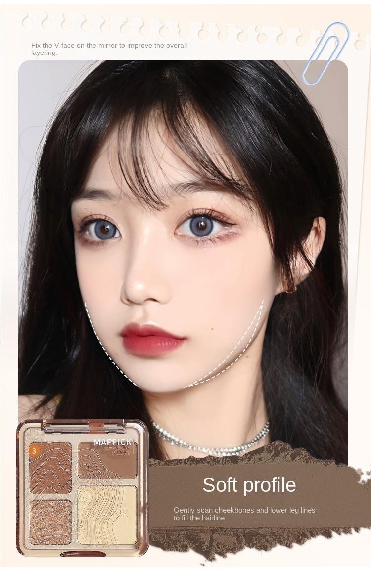 High-gloss three-dimensional contouring palette for women, delicate ...
