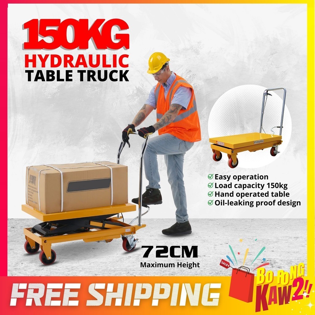 150kg Handling Trolley Heavy Duty Lift Hydraulic Table Truck Troli ...