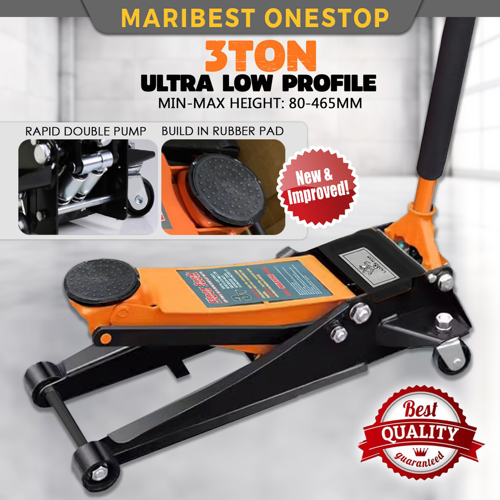 3 Ton Heavy Duty Ultra Low Profile Floor Jack Hydraulic Garage Jack ...