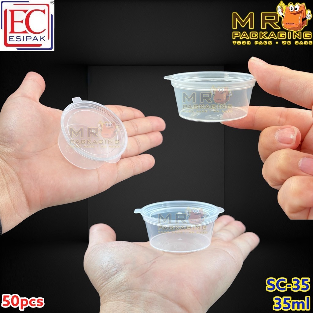 TCC035 35ml Round Container Hinged Lid ( 50pcs± ) 35 ml Disposable ...