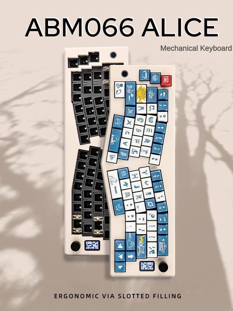 CIDOO ABM066 Alice Three Mode Mechanical Keyboard Kit Gasket Structure ...