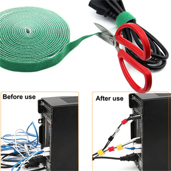 HOME 5M Velcro Cable Storage Self Adhesive Fastener Tape Cable Ties ...