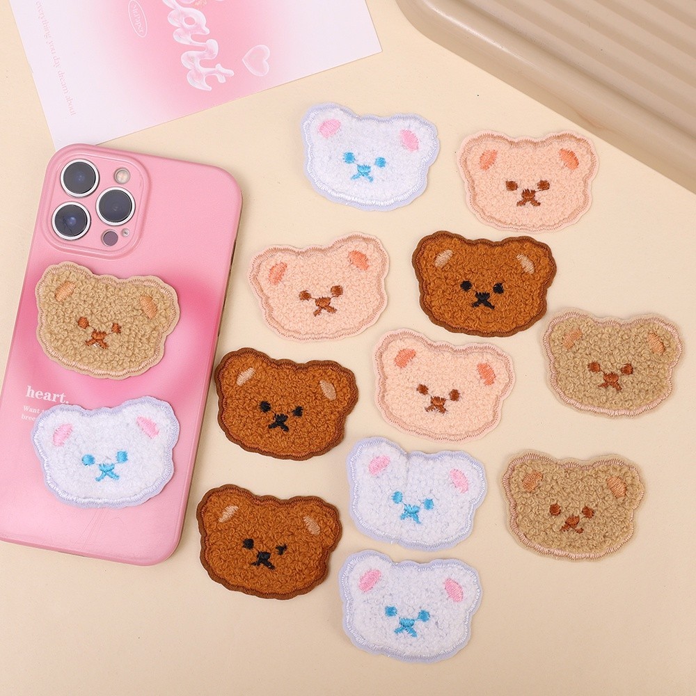 1/4Pcs Teddy Little Bear Embroidery Patch - DIY Cartoon Sticky Patch ...