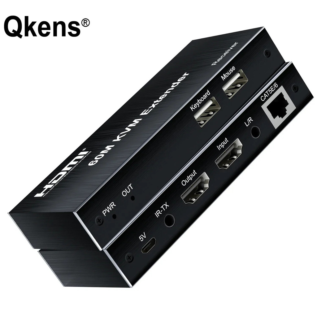 60M KVM HDMI Extender Over Cat5e/6 Rj45 Ethernet Cable HDMI KVM Switch ...