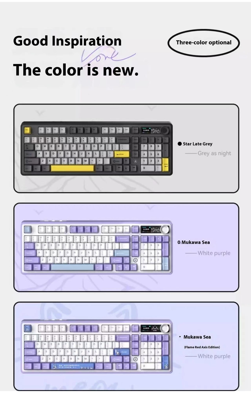 AJAZZ AK980 Wireless and Wired Mechanical Keyboards with Screen, RGB ...