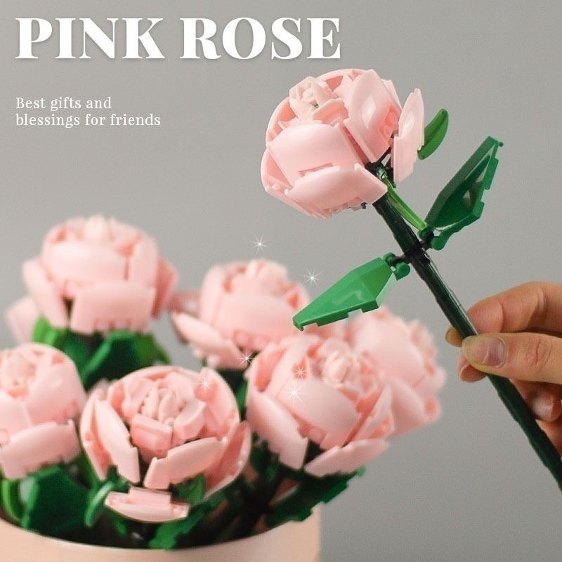 Red Rose Flower Block Fake Flower Decorations Flower Set Rose Anjell ...