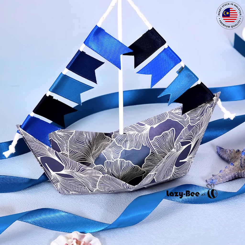 BLUE BIRU 2.5cm 3.8cm 5cm Premium Double Face Satin Ribbon Craft ...