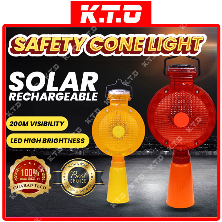 Solar Flashing Blinker Light Construction Traffic Barricade Caution ...