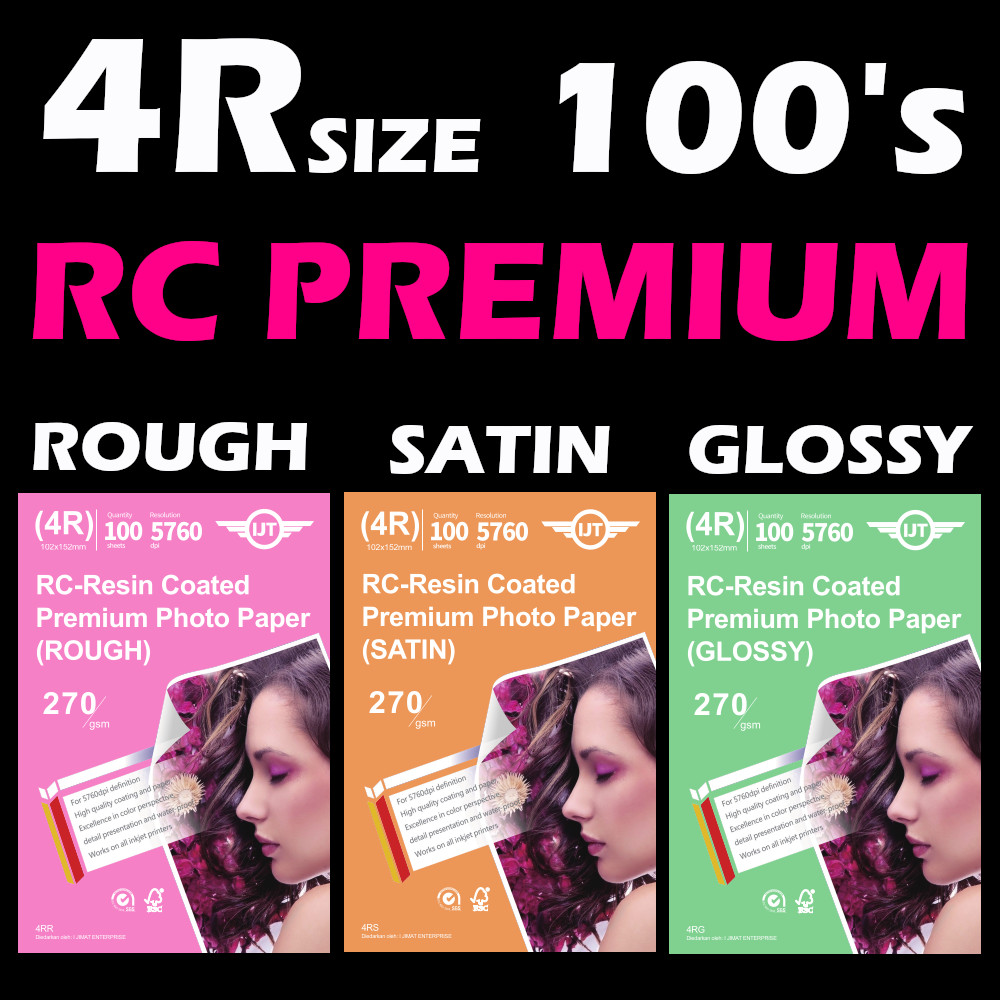 IJT 4RG 4RR 4RS 260gsm 270gsm 270g RC Glossy Satin Rough Premium Photo ...
