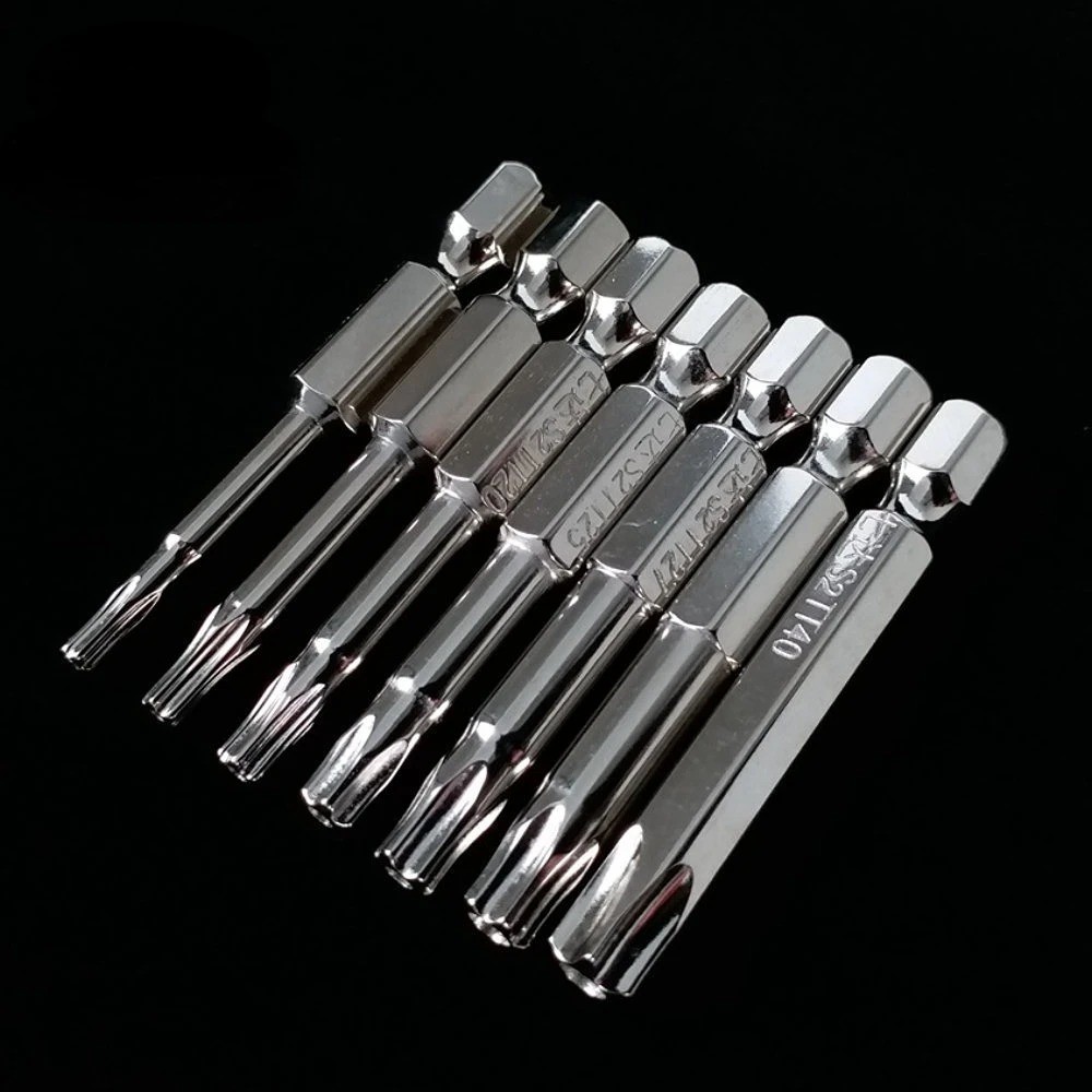 Krachtige 7Pcs 50mm 5 Point Torx Magnetic Screwdriver Set 1/4" Hex ...