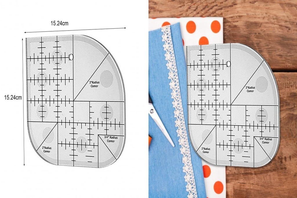 {halfa} Sewing Template Accurate Scale Clear Line Irregular Shape DIY ...