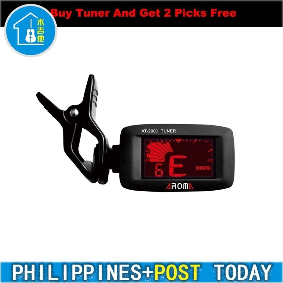 Aroma AT-200D Clip On Guitar Tuner Universal Digital Tuner for ...