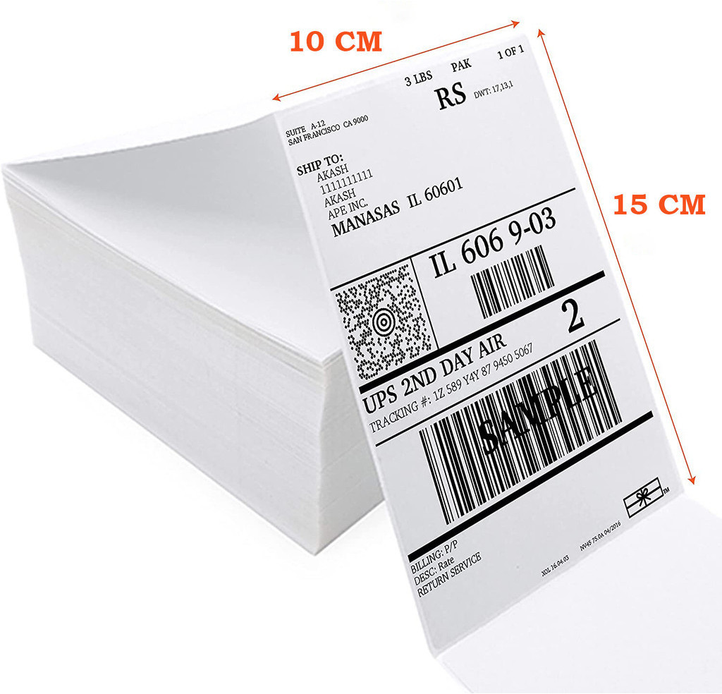 500pcs KIng Thermal Sticker A6 Paper Roll Fold Stack Airway Bill ...