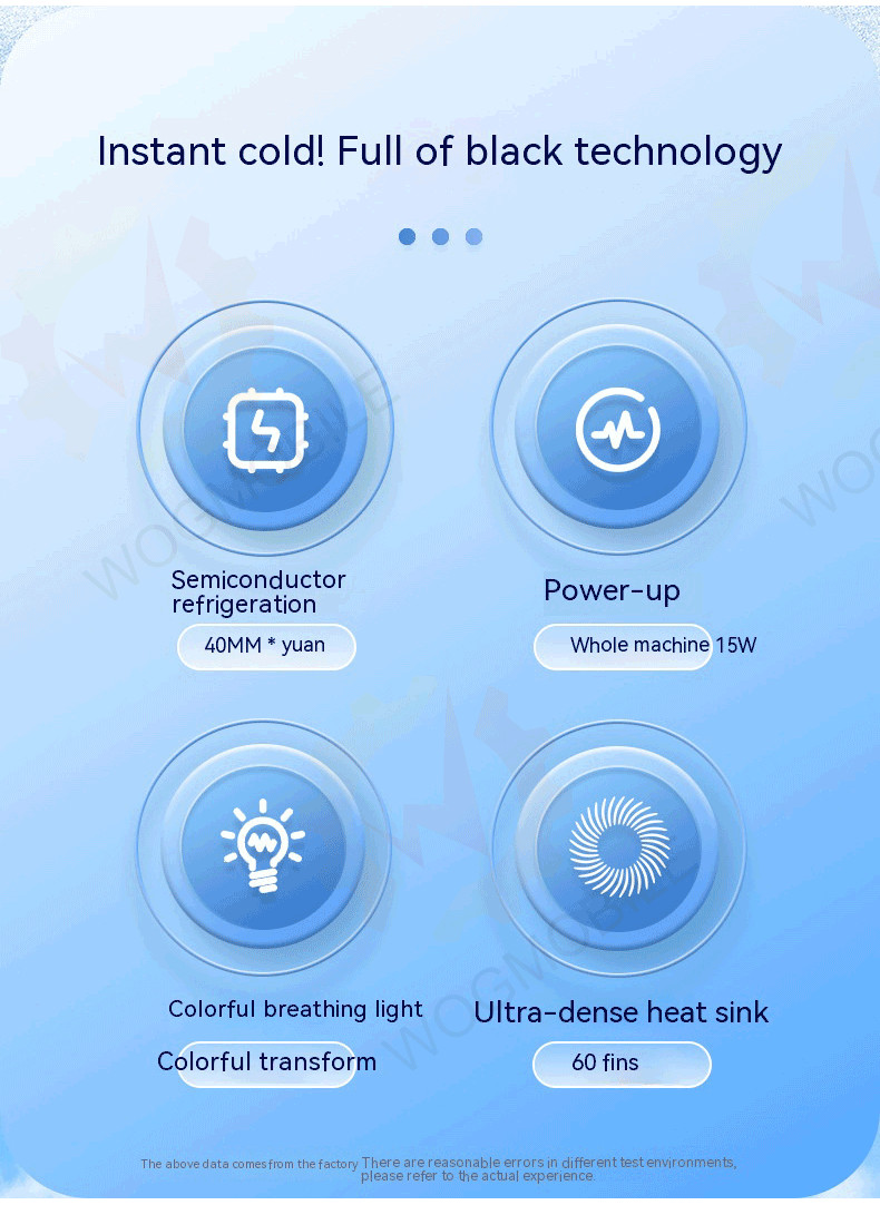 15W GT31 (ICE)Mobile Cooler for Mobile Phones Magnetic Attraction Back ...